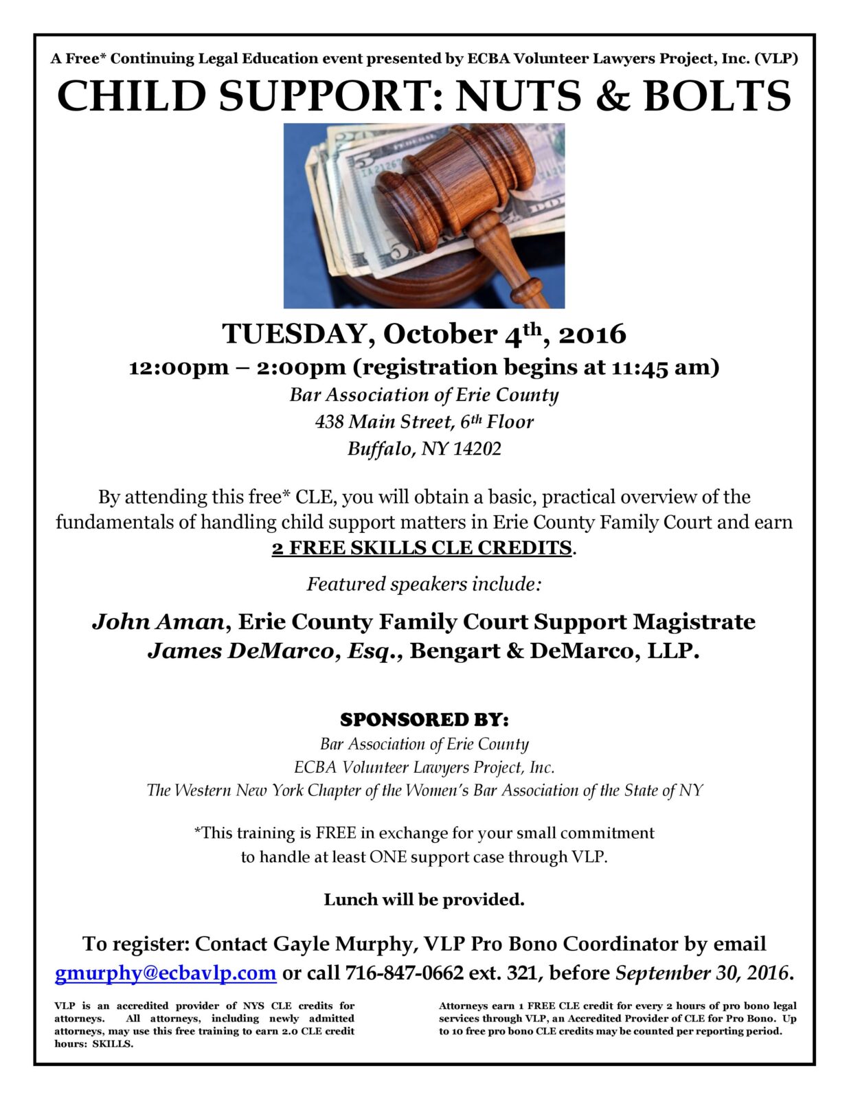 VLP is hosting a Free CLE class on Child Support | ECBA Volunteer ...