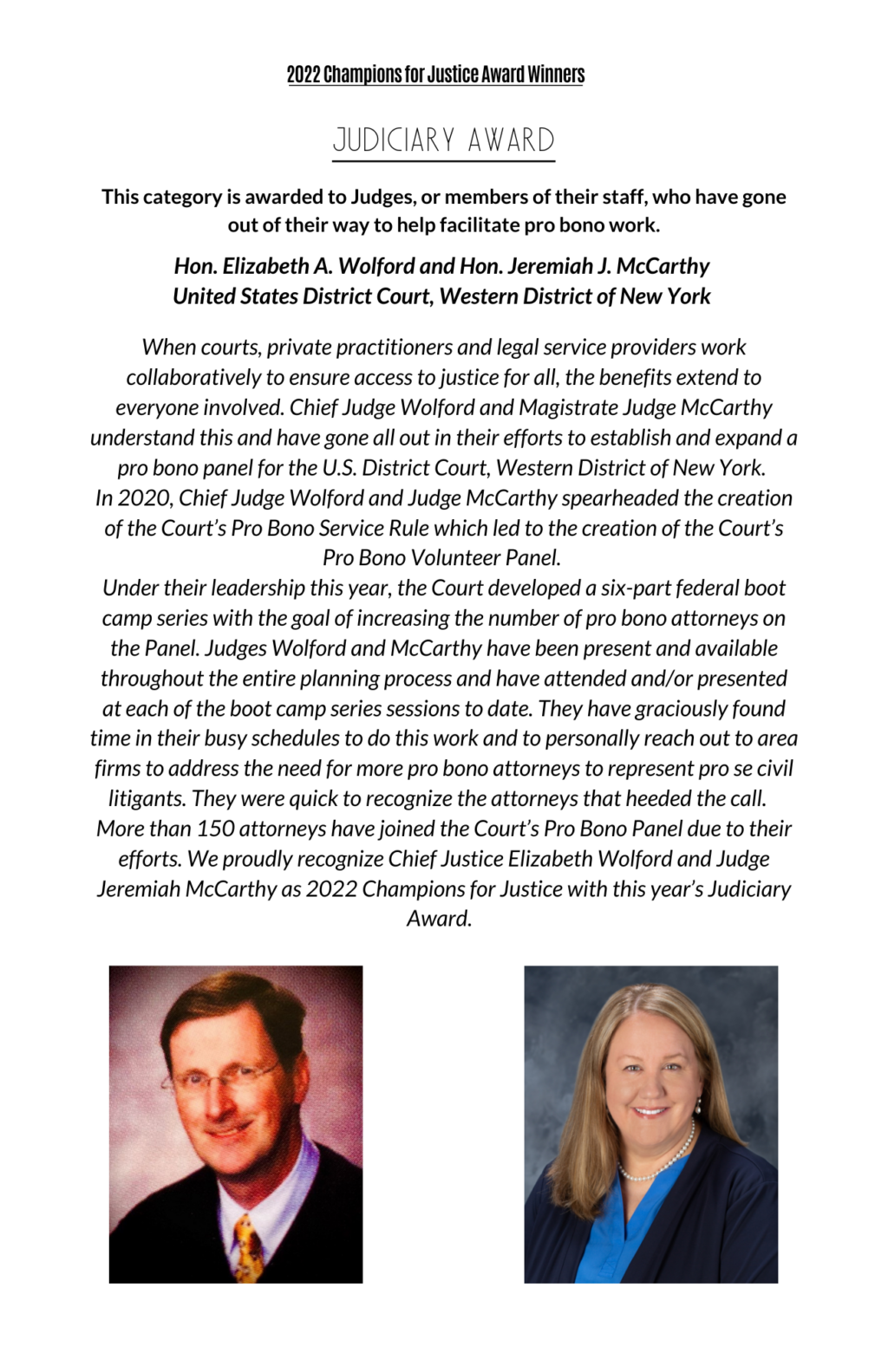 VLP Pro Bono Awards | ECBA Volunteer Lawyers Project